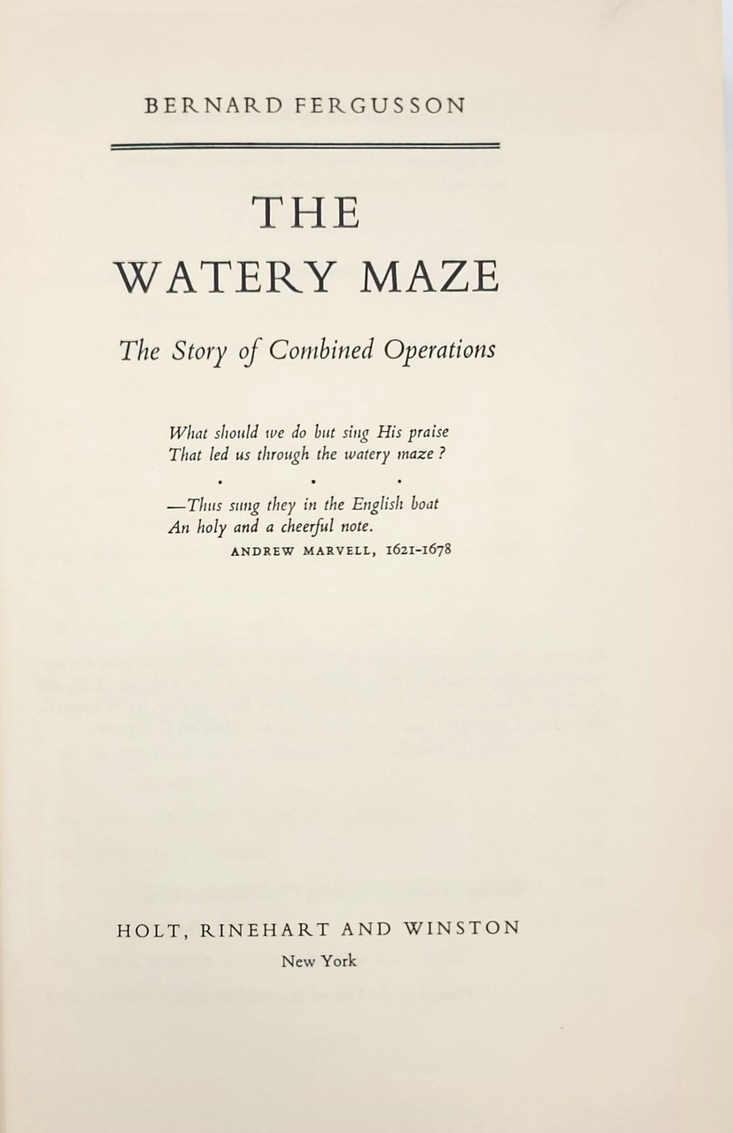 The Watery Maze, The Story of Combined Operations - SARCO, Inc