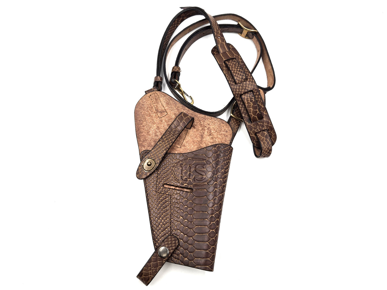 1911 M7 Shoulder Holster Snake Skin Brown - SARCO, Inc