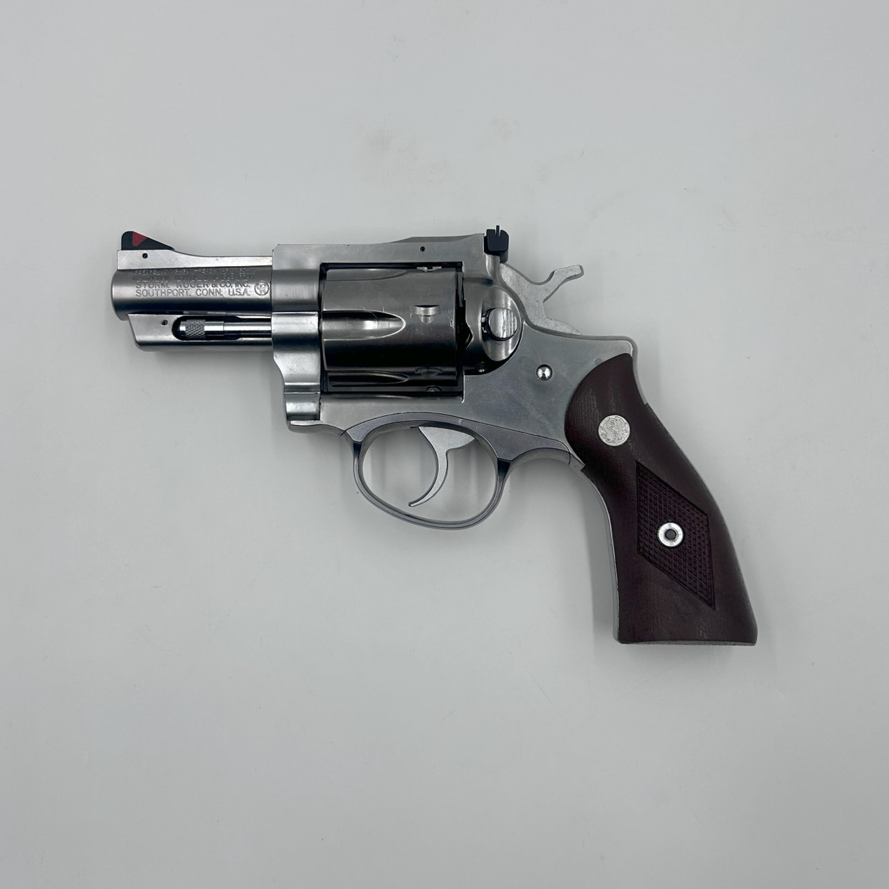 Reproduction of a Ruger Security Six snub nose (nickle plated) - SARCO, Inc