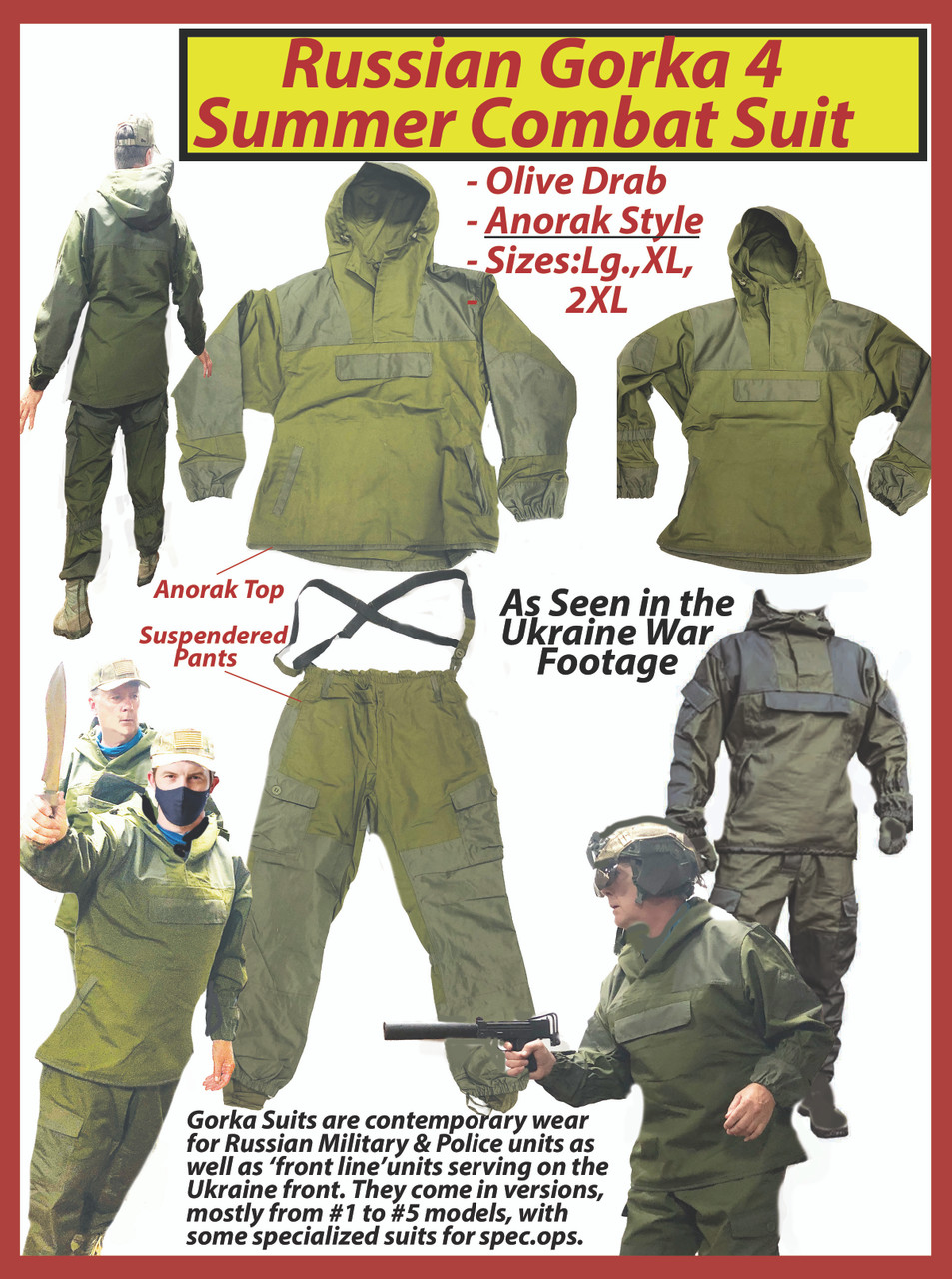 Summer Gorka Anorak Tactical Suit, Olive - SARCO, Inc
