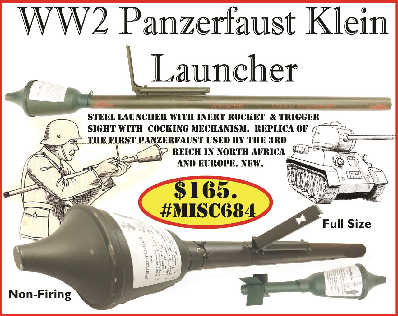 Panzerfaust Klein WW2 Rocket Launcher (inert) - SARCO, Inc
