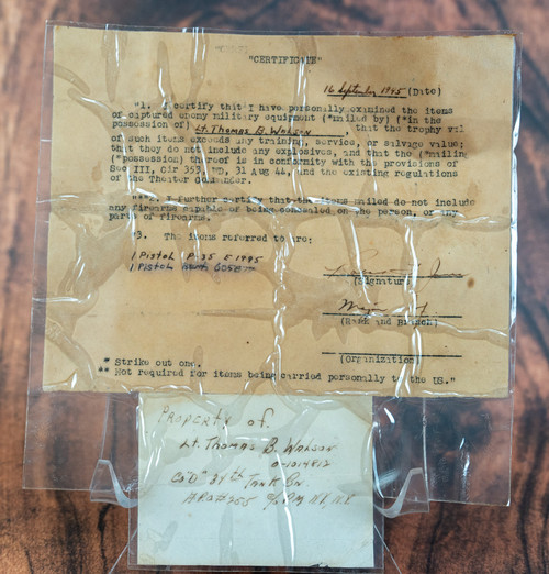 Beretta M1935 with Original Capture Papers (123112) - SARCO, Inc