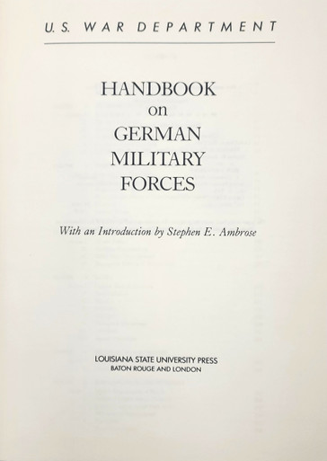Handbook on German Military Forces - SARCO, Inc