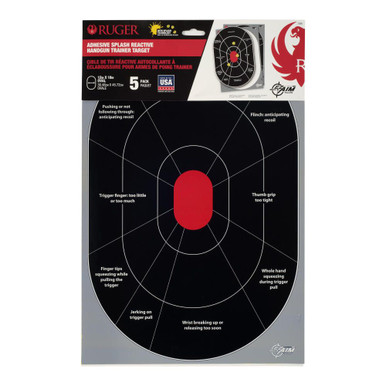 Ruger® Splash Adhesive Paper Shooting Targets, Handgun Trainer, 12"W x ...