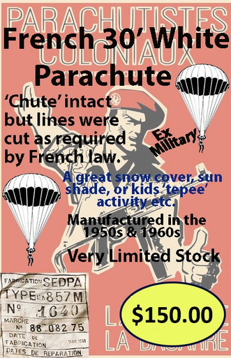 French White Parachute 30’ Diameter - SARCO, Inc