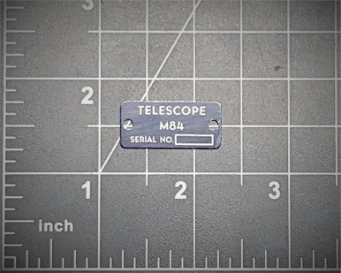 M84 Scope Data Plate, Unnumbered 7667445 - SARCO, Inc