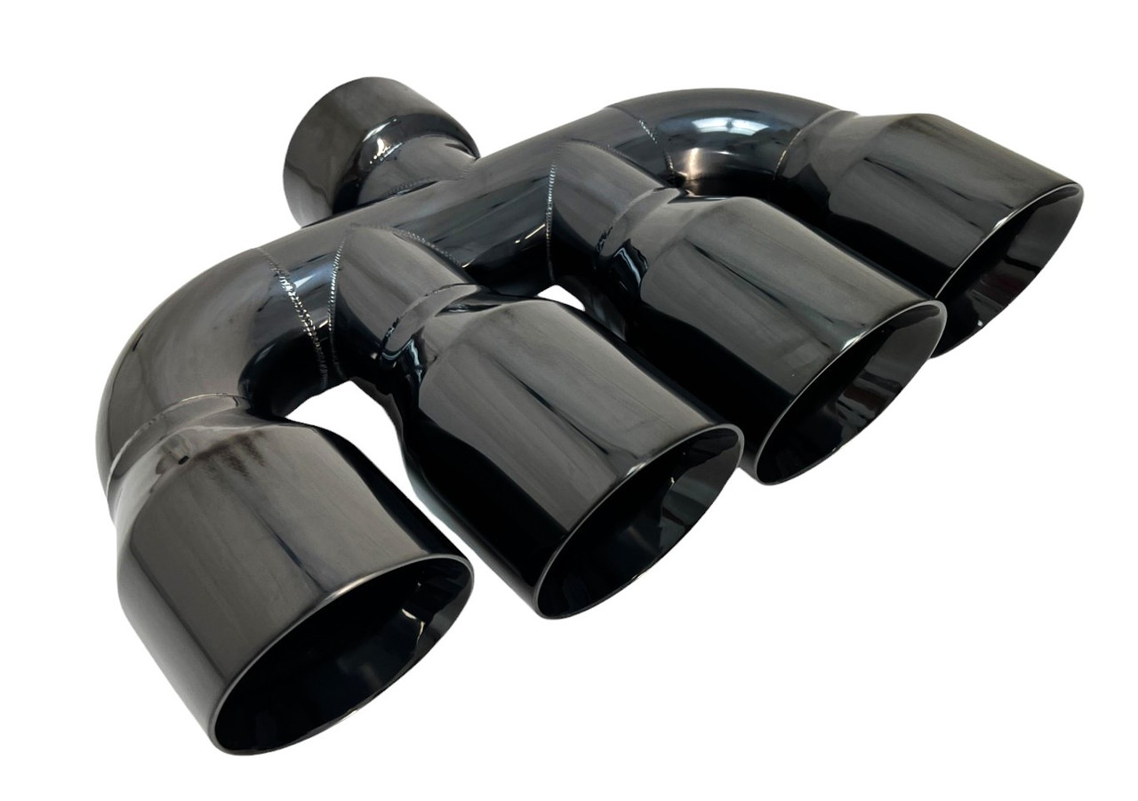 Quad Exhaust Tip Center 3.00 inlet 3.50 X 15.00 WQUAD35015-300-BC-SS ...