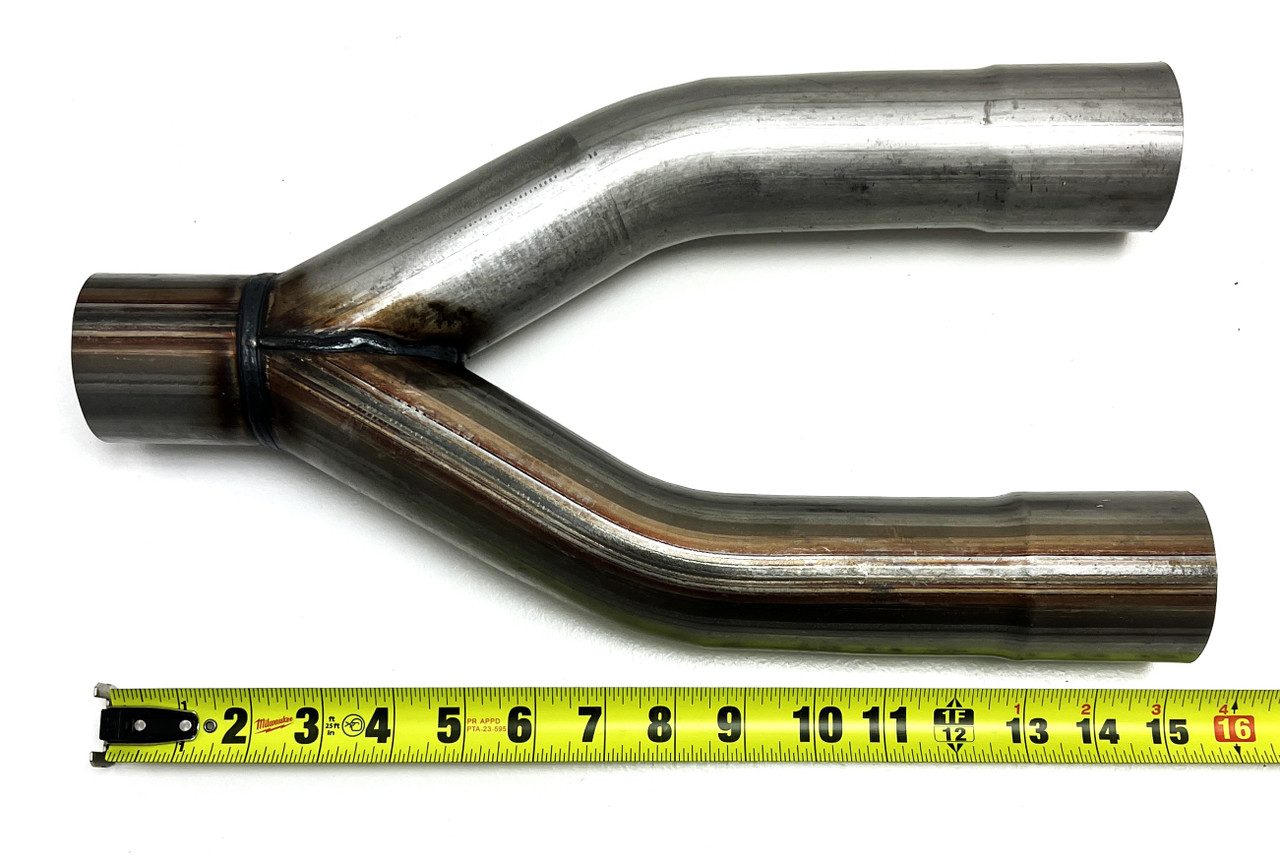 Exhaust Y Pipe 2.25 Single Inlet to 2.25 Dual Outlets WYP-225 Steel ...
