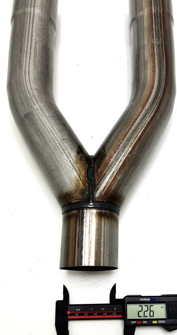 Exhaust Y Pipe 2.25 Single Inlet to 2.25 Dual Outlets WYP-225 Steel ...