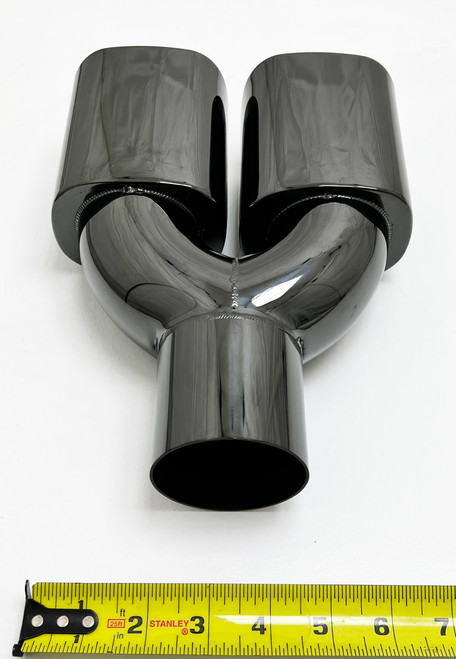 Exhaust Tip 2.50 Inlet 3.00 X 3.65 Outlet 10.25 long Dual Rolled ...