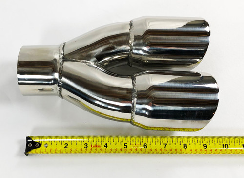 Exhaust Tip 3.00" Inlet Dual 3.00 X 9.50 Long Round Double Wall ...