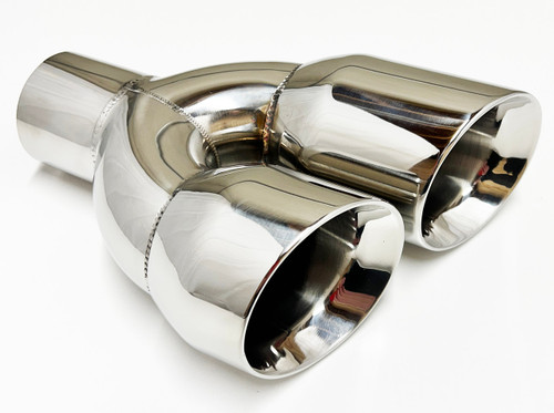 Exhaust Tip 2.50" Inlet 3.50 Outlet 9.50 WDWDS350950-250-HP-SS Dual ...