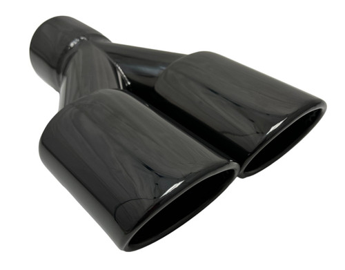 Exhaust Tip 2.50 Inlet Dual 3.00 Oval X 2.50 High Outlets 9.75 In ...