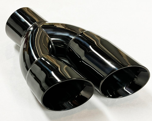 Exhaust Tip 2.25" Inlet 3.00" Outlet 9.50" long Dual Double Wall Matte ...