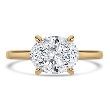 Buy Oval Lab Created Diamond Cathedral Open Bridge Solitaire Engagement ...