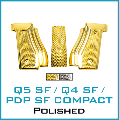 Walther Q4 SF / Q5 Match SF / PDP SF Compact Custom Grips - Polished