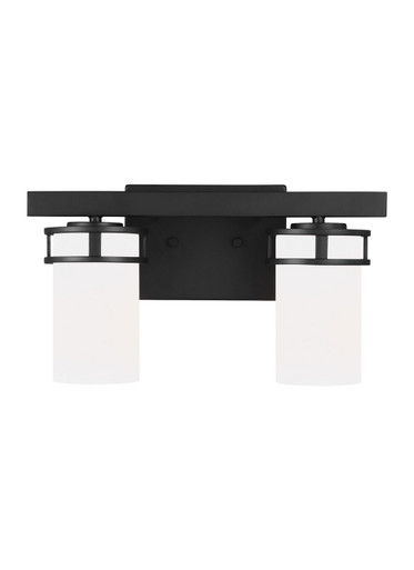 Generation Lighting Robie Two Light Wall / Bath in Midnight Black ...
