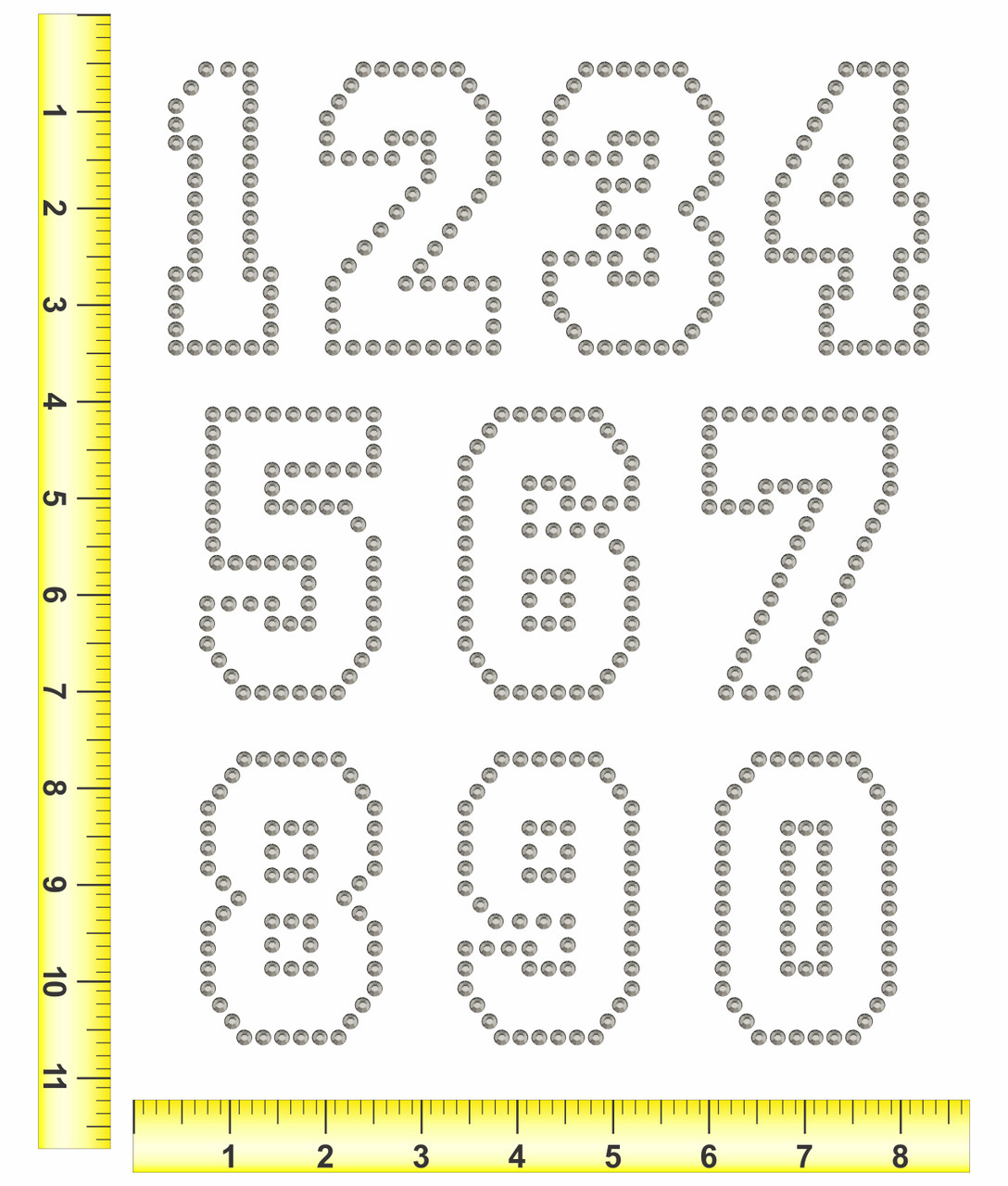 FONT - SPORTS BLOCK NUMBERS 3" - Rhinestone Genie
