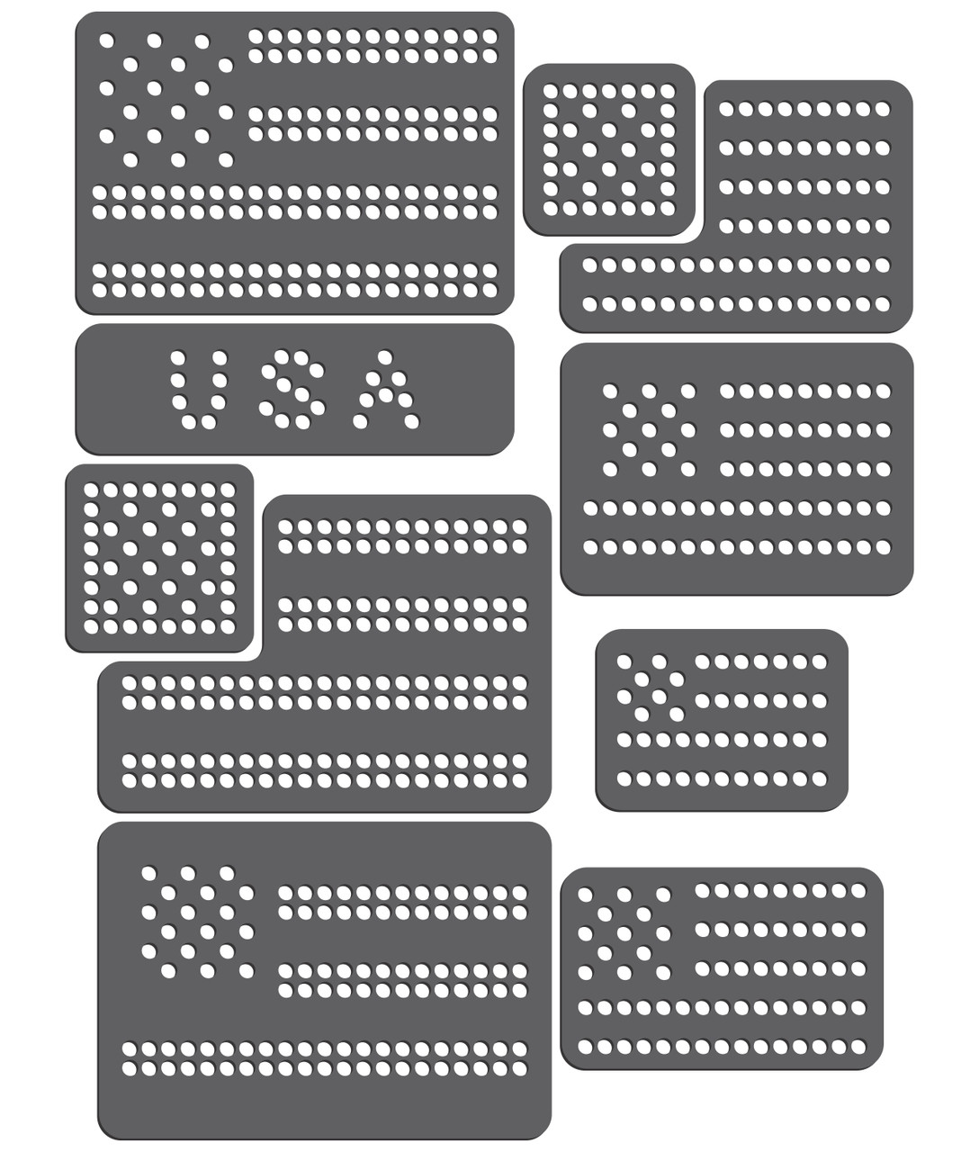 AMERICAN FLAGS 2" TO 4" - Rhinestone Genie
