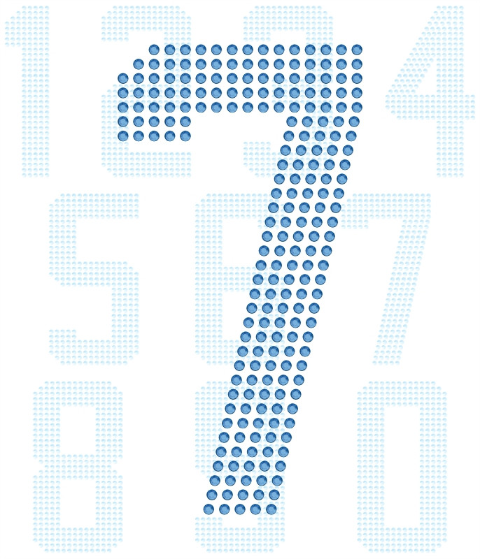 NUMBERS - SPORTS BLOCK SET - 6" - Rhinestone Genie