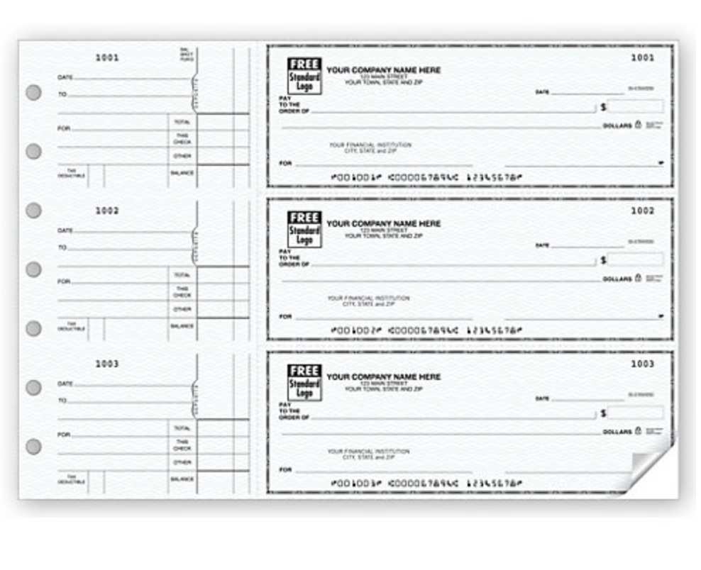Cheques Comerciales Manuales 3 por Pagina con Talonario- Incluye Logo ...