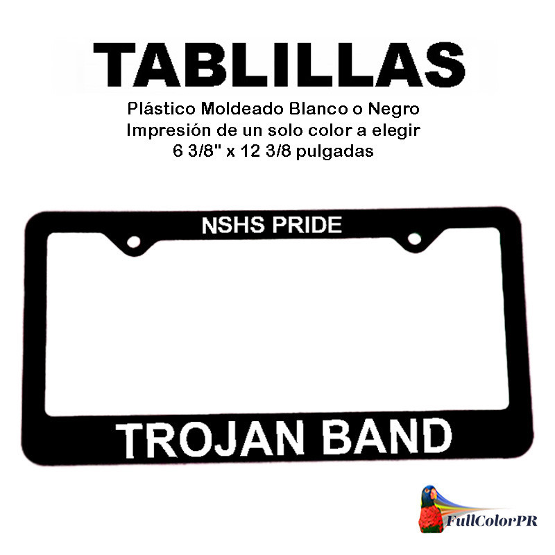 tablillas personalizadas para autos