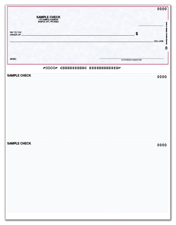 Cheques Laser Custom dos colores standard /1-Parte/Original Compatible ...