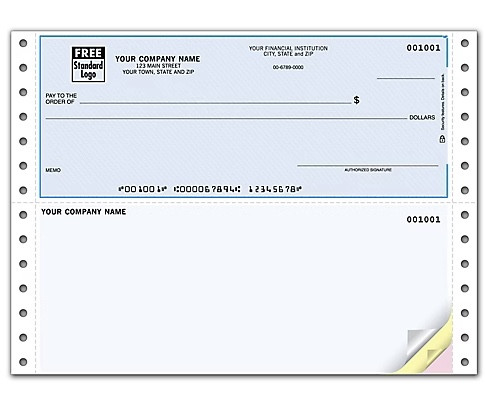 Cheques Continuos 9 1/2 x 7 con Lineas - de 3 Partes Compatible con ...