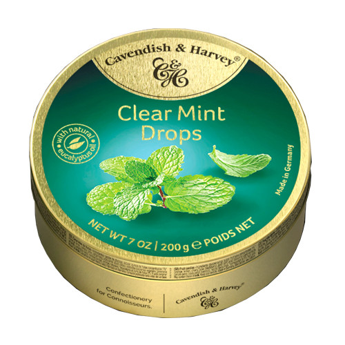Cavendish & Harvey Clear Mint Drops in large Tin, 200g - The Taste of ...