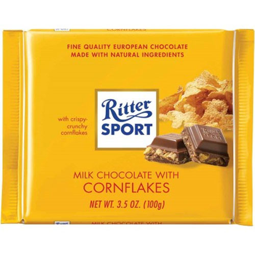 Ritter Sport Corn Flakes Milk Chocolate Bar, 3.5 oz. - The Taste of Germany