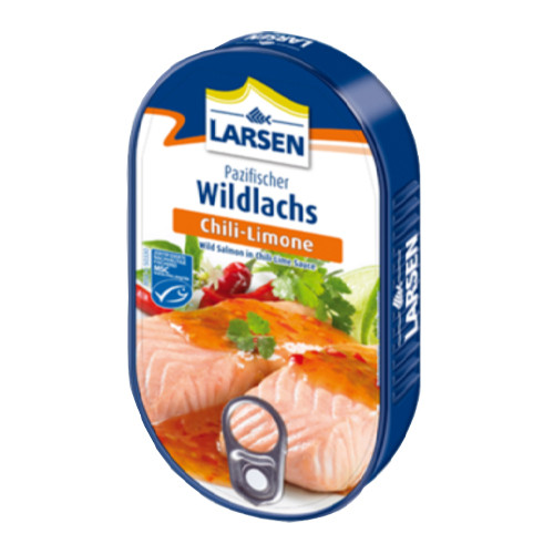 Larsen Salmon in Chili Lime Sauce, in can 200g - The Taste of Germany