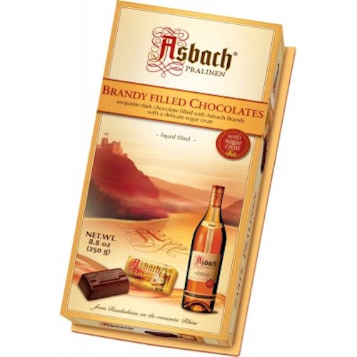 Asbach Dark Chocolate Squares with Brandy and Sugar Crust, Large Gift ...