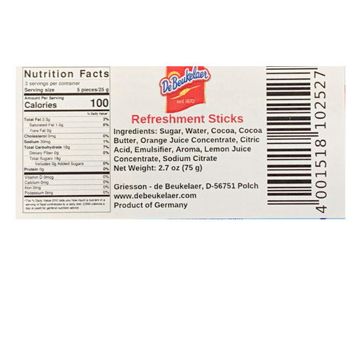 De Beukelaer Chocolate Citrus Refreshment Sticks, 75 g. - The Taste of ...