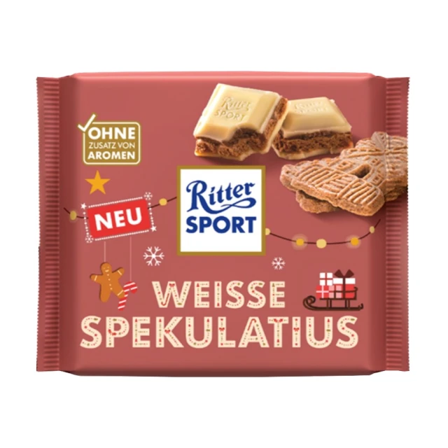 Ritter Sport "Weiss Spekulatius" Winter Edition Chocolate Bar, 3.5 oz ...