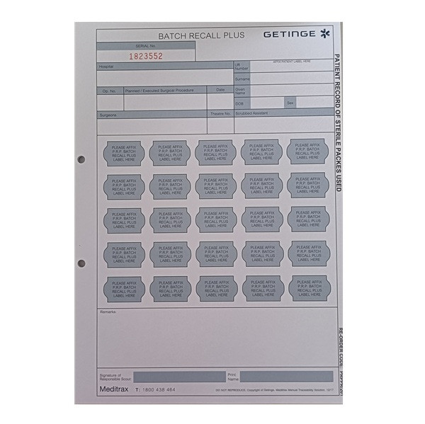 Meditrax Batch Recall Plus Patient Record Sheets - AHP Dental & Medical