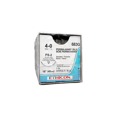 Ethicon Silk Sutures 4/0, 19mm, 3/8 Circle - 683G - AHP Dental ...