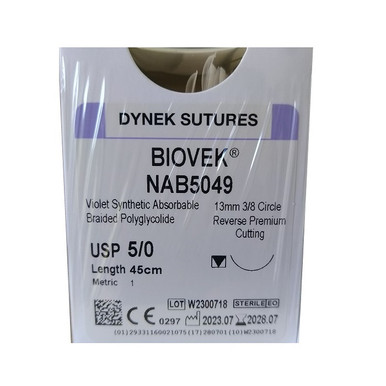 Dynek Biovek 5/0, 13mm, 3/8Circle - NAB5049 - AHP Dental & Medical