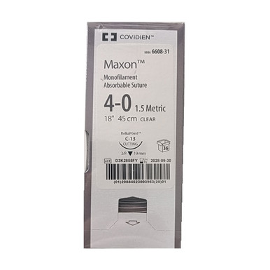 Covidien Maxon Monofilament Sutures, 4/0, 19mm, 3/8 Circle (88866608-31 ...