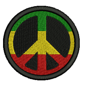 Rasta Peace Sign Embroidered Patch - UPTOWN STITCH GIRL