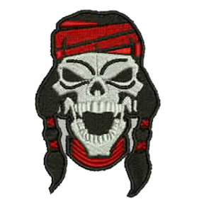 Apache Skull Embroidered Patch - UPTOWN STITCH GIRL