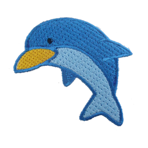 Baby Dolphin Embroidered Patch - UPTOWN STITCH GIRL