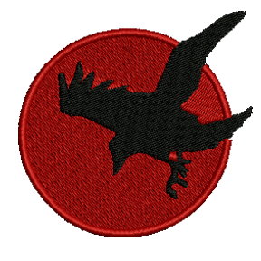 Red/Black Wolf Symbol Embroidered Patch - UPTOWN STITCH GIRL