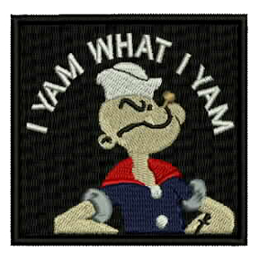 Popeye I Yam What I Yam Embroidered Patch - UPTOWN STITCH GIRL