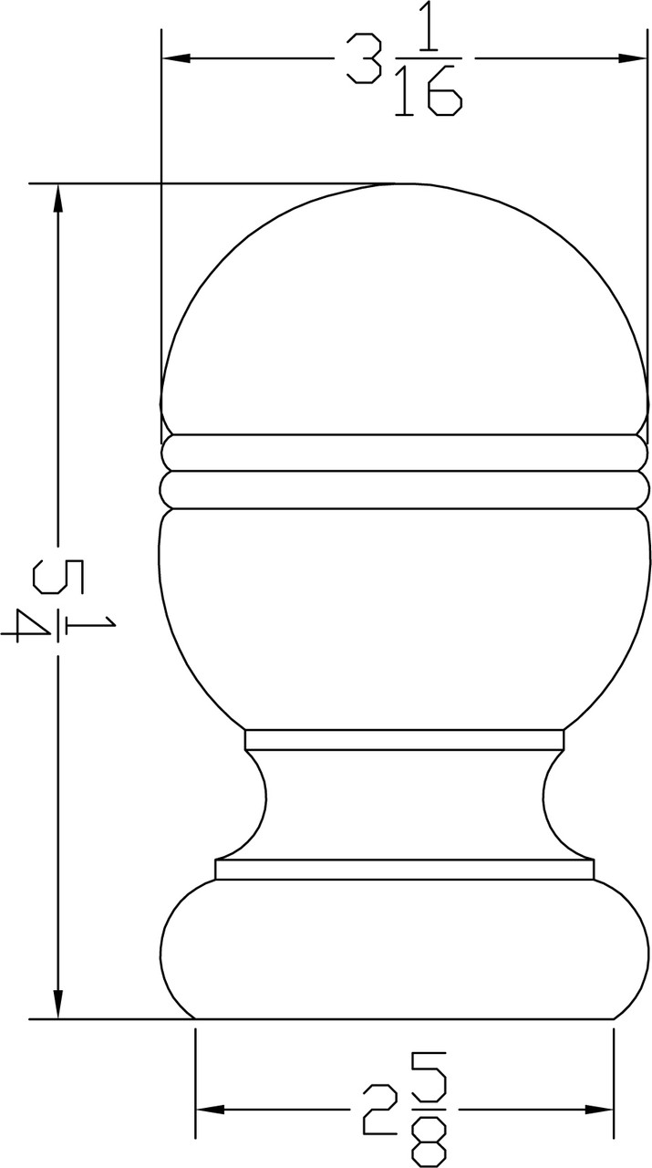 Twisp Beaded Finial HDU - 5 1/4" Tall x 3 1/16" Wide - Highland Manor ...