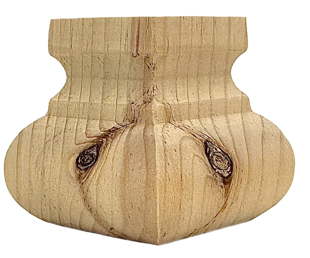 Squat Welsh Bun Foot - 2" Tall x 3 3/8" Wide - Highland Manor Wood ...