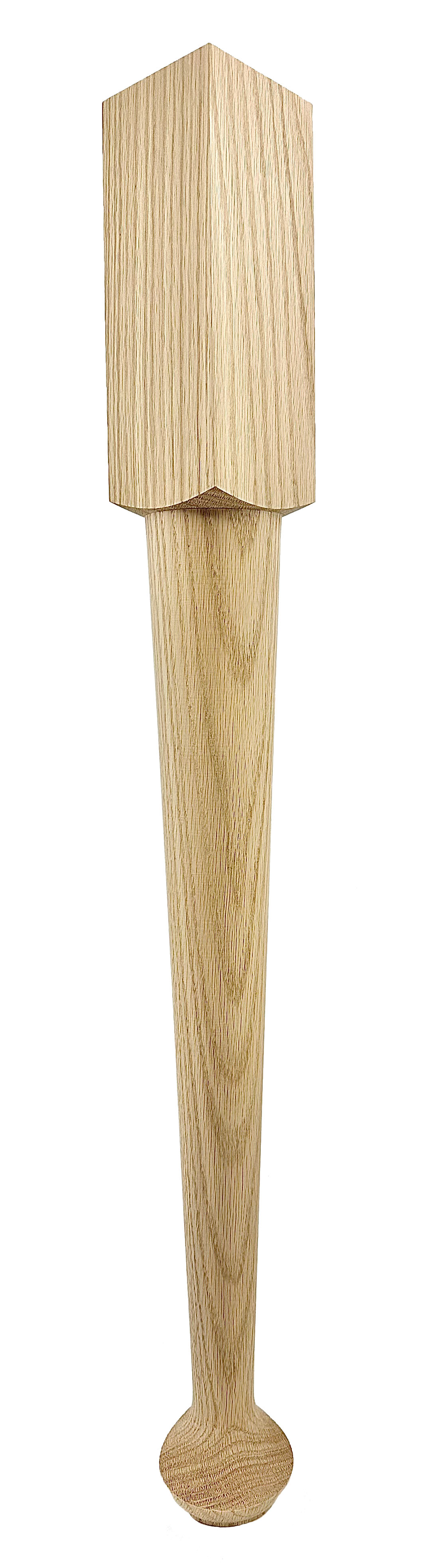 Moses Turned Spoon Foot Furniture Table Leg - 29" Tall x 3" Wide