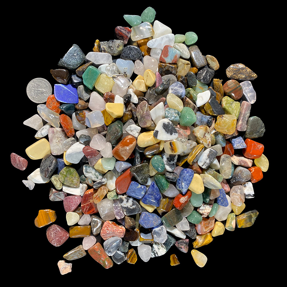 Mixed tumbled stones - FossilsPlus.com - Quality Fossils for Collectors