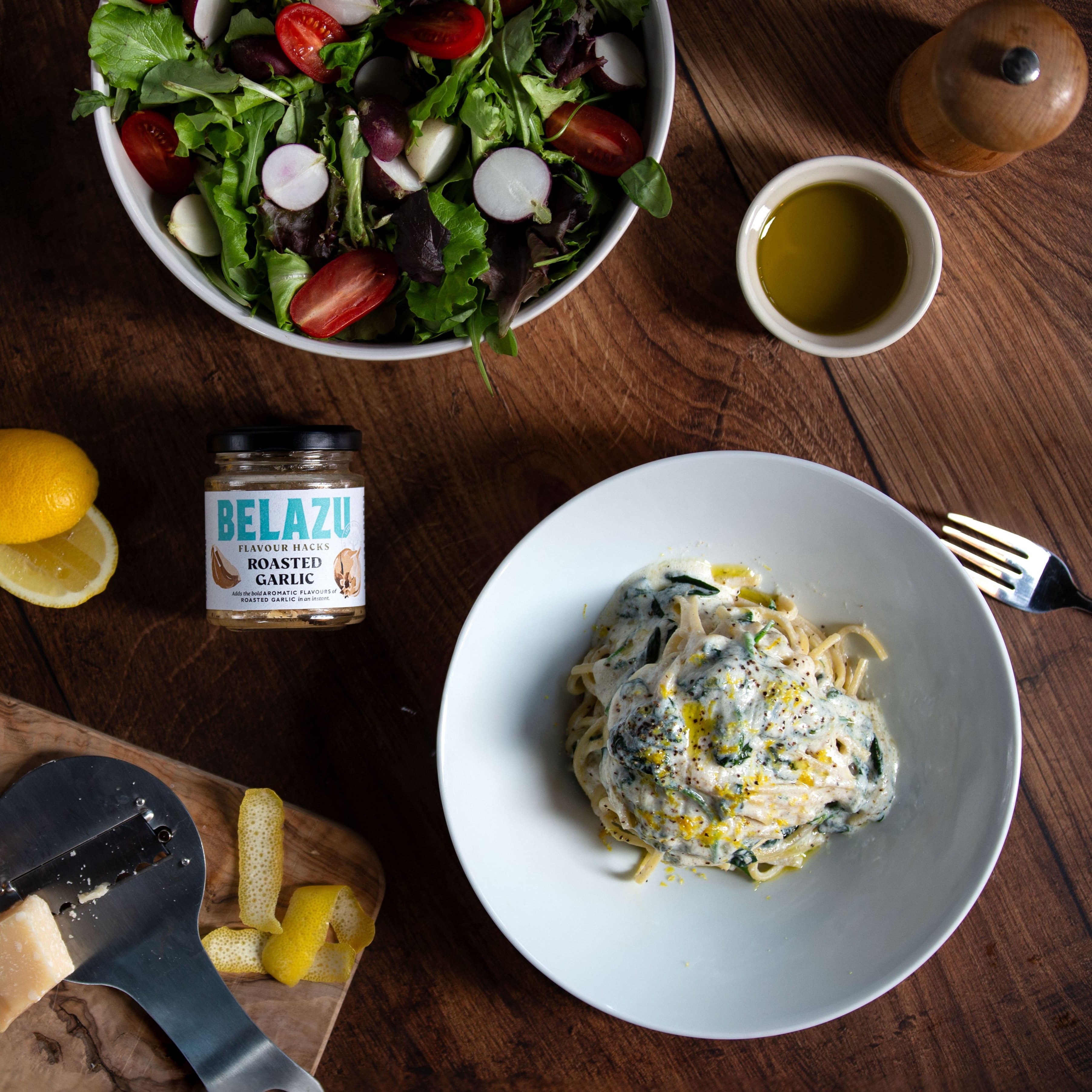 Roasted Garlic, Lemon and Ricotta Spaghetti - Belazu Ingredient Company