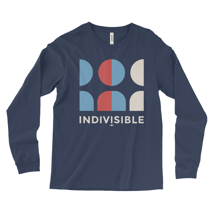 Indivisible Official Logo - Square (Navy Long-Sleeve Tee) - Indivisible ...