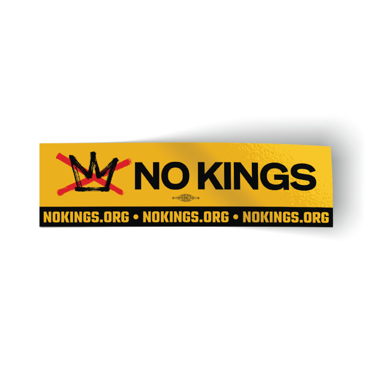 No Kings - Gold (7" x 2" Vinyl Sticker -- Pack of Two!) - Indivisible ...